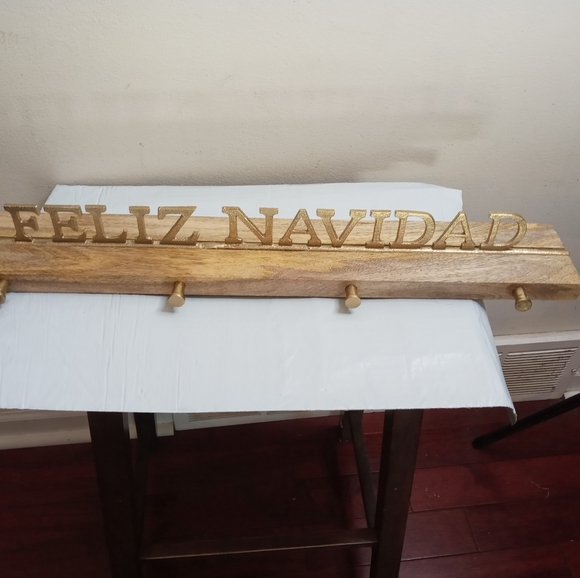 Threshold | Holiday | Threshold Stocking Wooden Holder Feliz Navidad ...